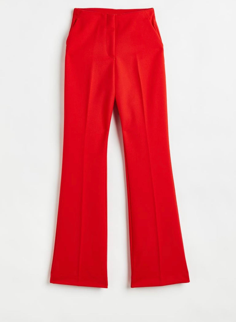 Love Struck Red Flared Trousers – Kochila Couture
